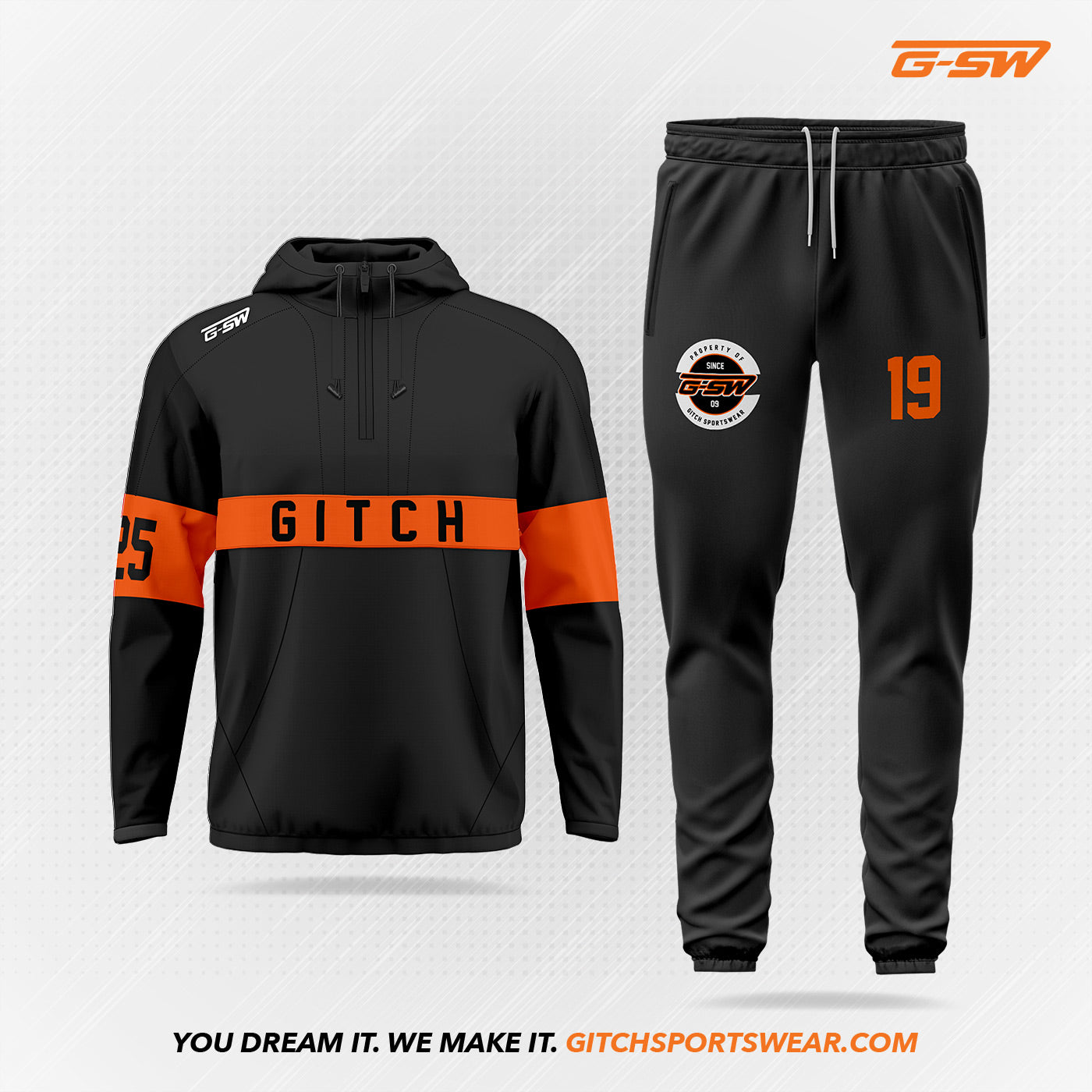 GSW Custom Tapered Tracksuit 2.0: Add Logo | Gitch Sportswear – Gitch ...